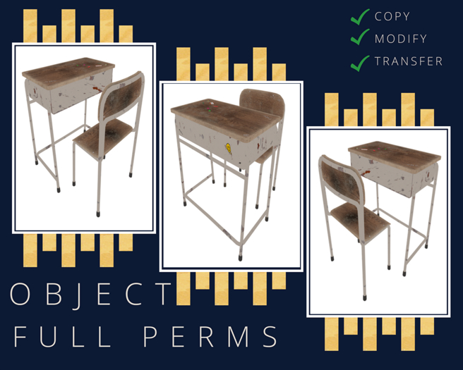 Second Life Marketplace - [ Object ] - School Chair - DEMO